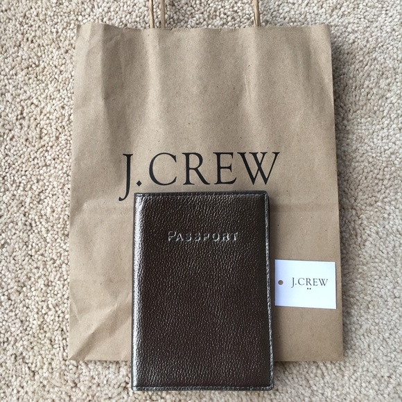 J. Crew | Bags | J Crew Leather Passport Case Metallic Green New | Poshmark